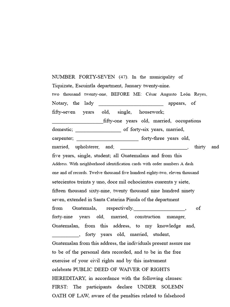 Waiver of Inheritance Rights | PDF | Legal Documents | Private Law