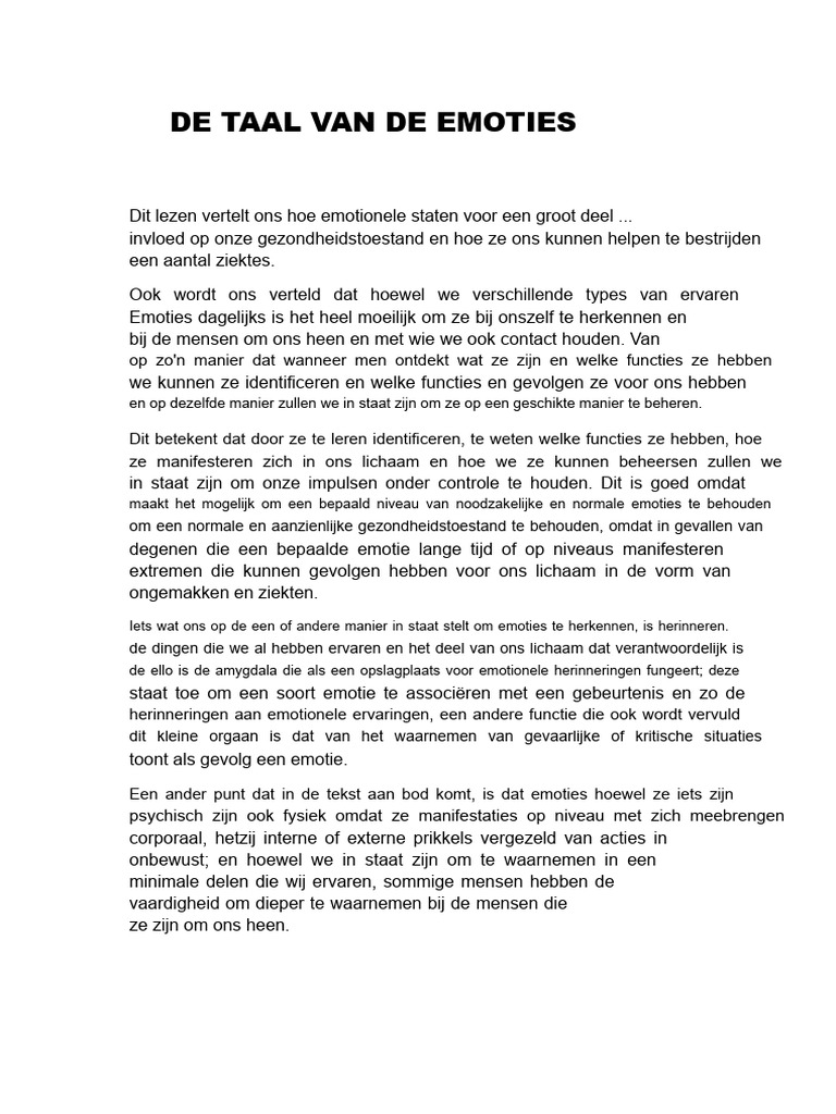 De Taal Van Emoties | PDF