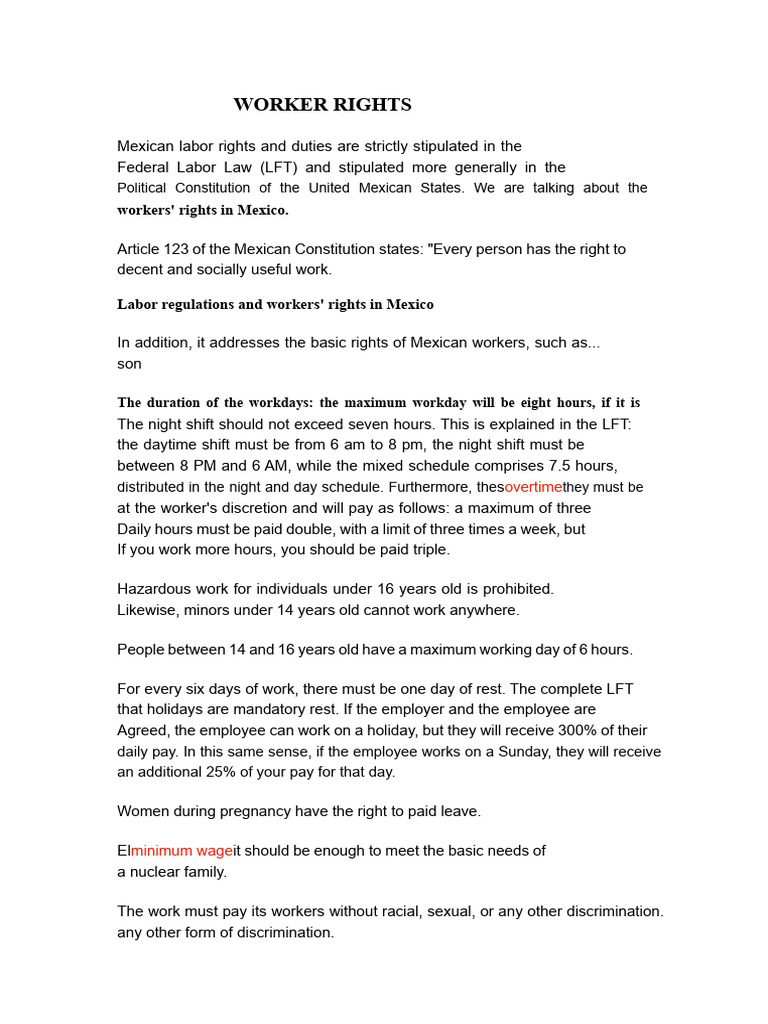 Rights and Obligations of The Worker-1 | PDF | Employment | Labour Law