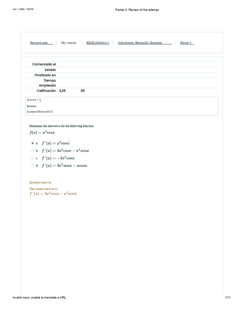 Partial 2 - Differential Equations Review of Attempt 2 | PDF ...