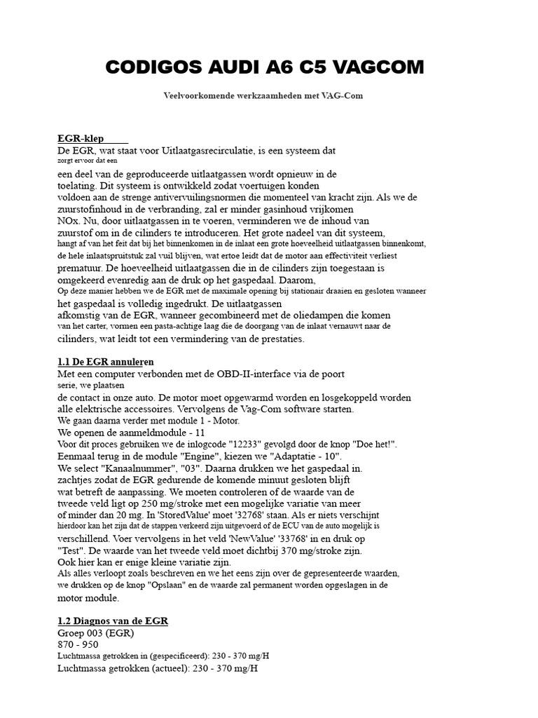 Vagcom Audi A6 | PDF