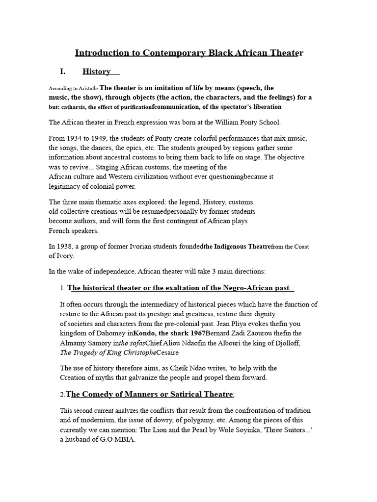 History of African Theater | PDF | Theatre