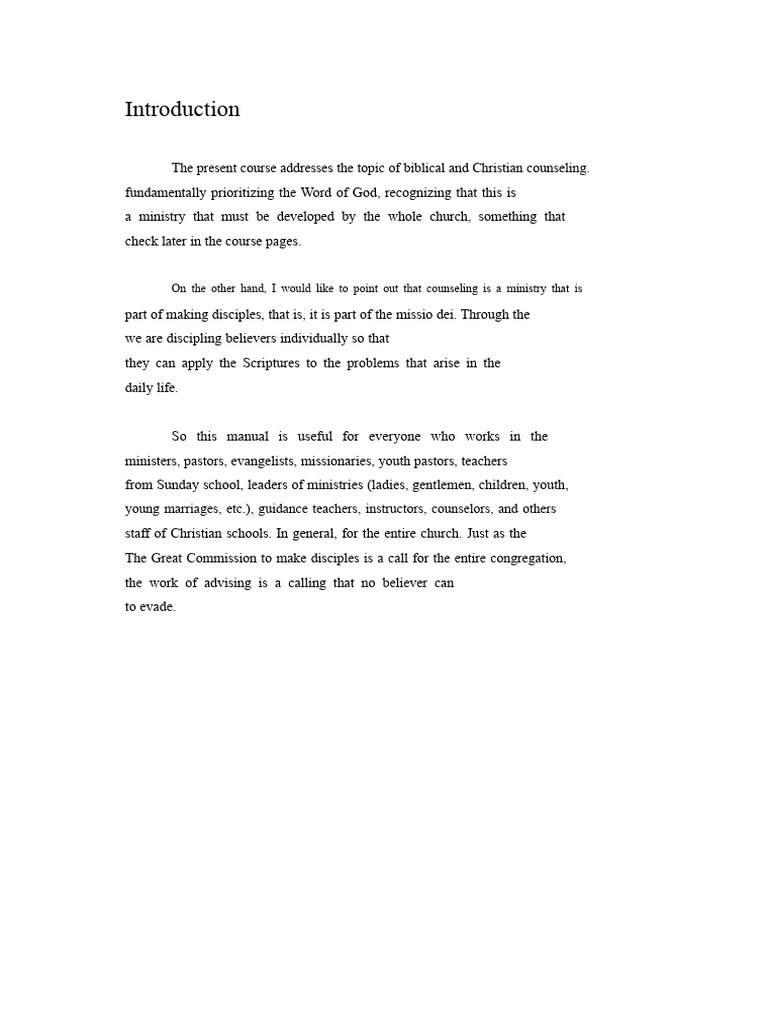 Biblical Counseling Course | PDF | Psychotherapy | Bible