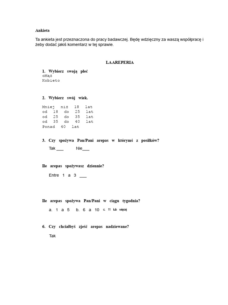Ankieta Faza 3 | PDF