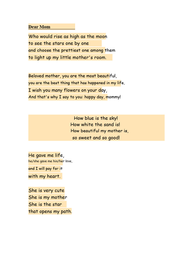 Dear Mommy | PDF
