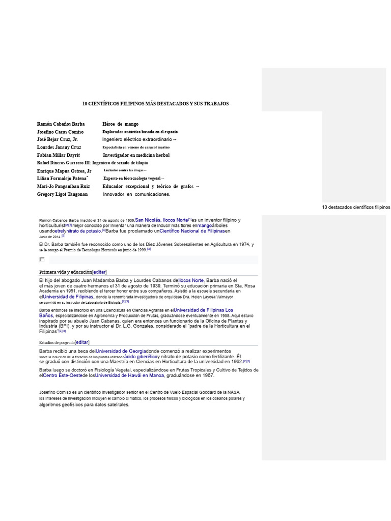Científicos Filipinos y Sus Obras | PDF | Ingeniería