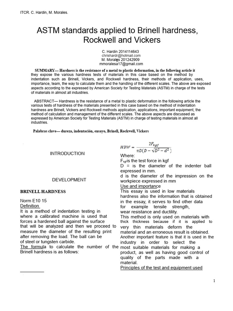 HARDNESS ASTM Standards | PDF | Hardness | Mechanical Engineering