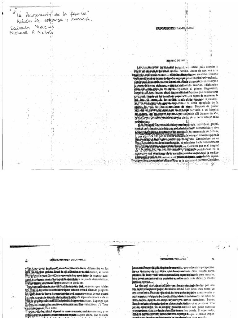The Recovery of The Family. Chapter. Family Roots - Minuchin PDF | PDF ...