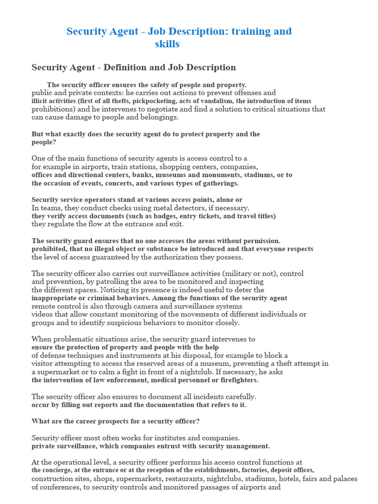 Security guard | PDF | Security Guard | Surveillance
