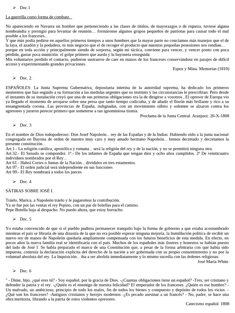 LA GUERRA DE LA INDEPENDENCIA Documentos | PDF | Nación