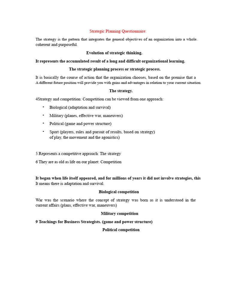 Strategic Planning and Competitive Strategy | PDF | Knowledge | Experience