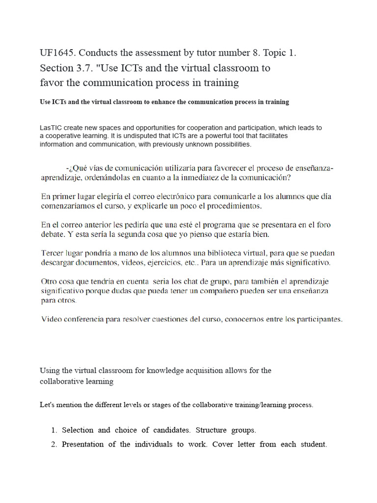 Enhancing Communication in Virtual Training | PDF