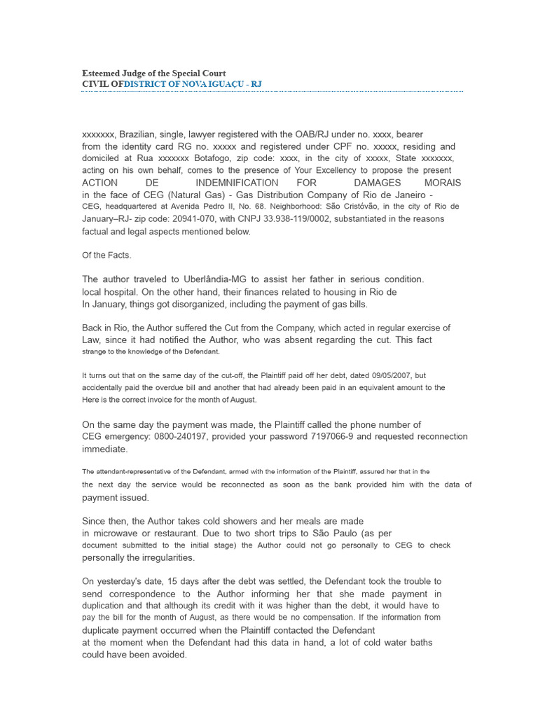 Indemnification Action Against CEG | PDF | Evidence (Law) | Justice