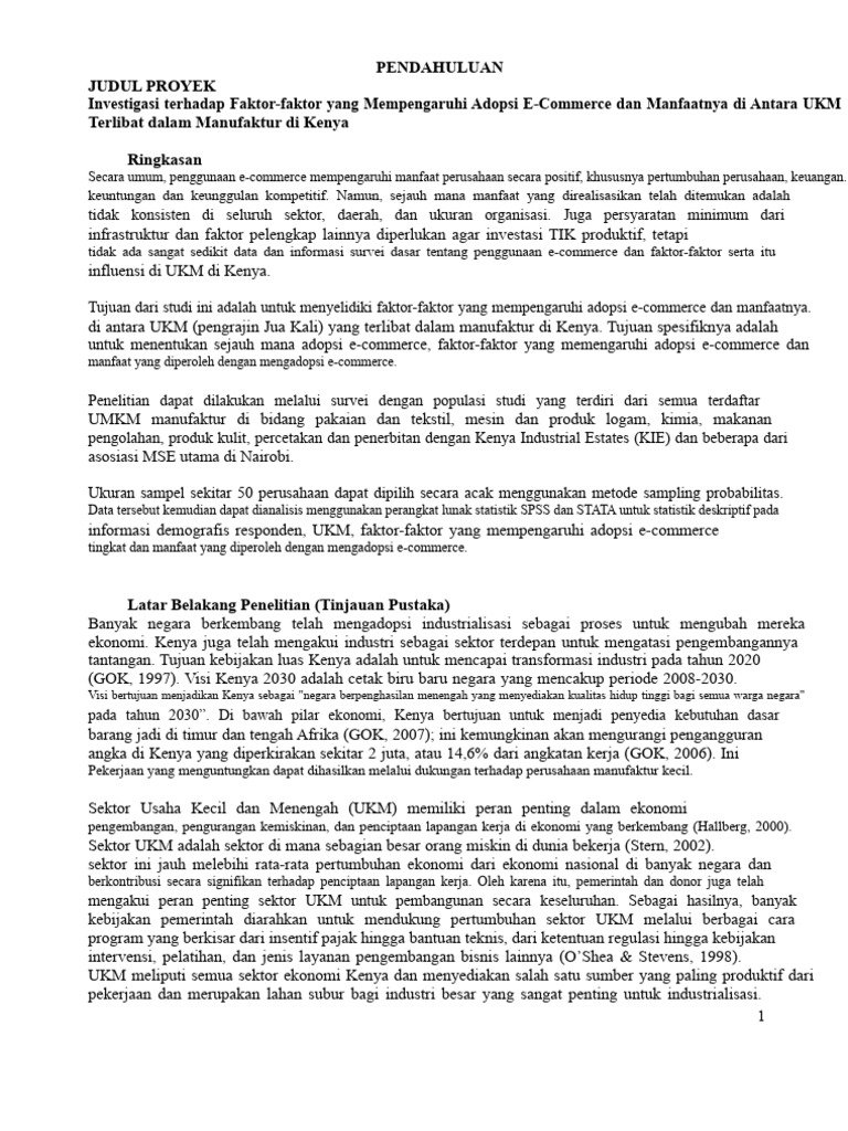 Proyek Riset Contoh - Diploma Dalam Bisnis Kim | PDF