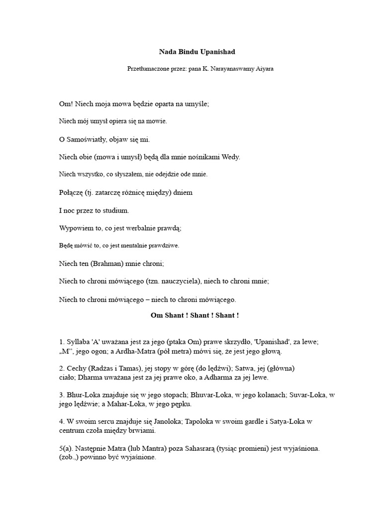Nada Bindu Upaniszad | PDF
