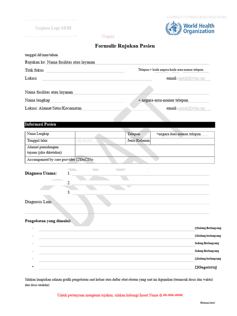 Formulir Rujukan Pasien MOH | PDF