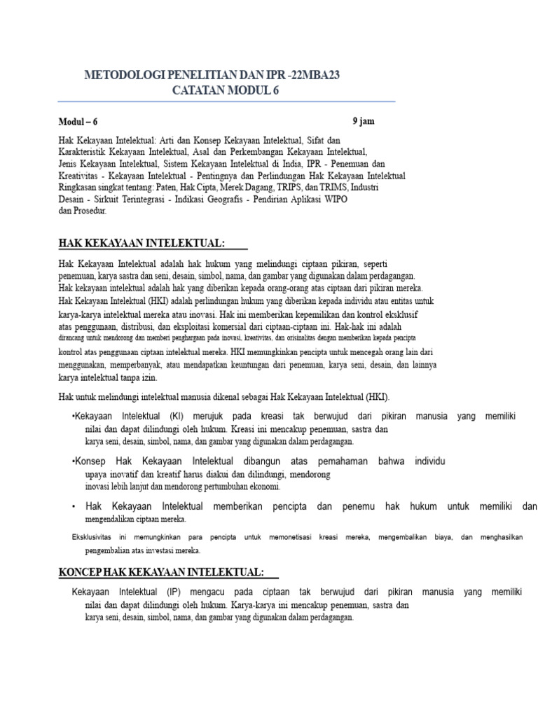 Panduan Lengkap Hak Kekayaan Intelektual | PDF
