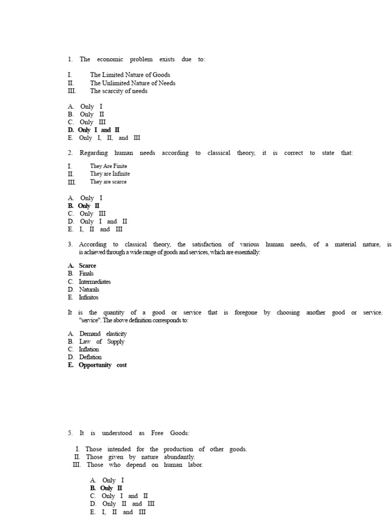 Economics Test With Answers | PDF | Supply (Economics) | Supply And Demand