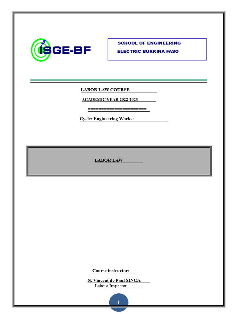 LABOR LAW COURSE | PDF | Employment | Labour Law