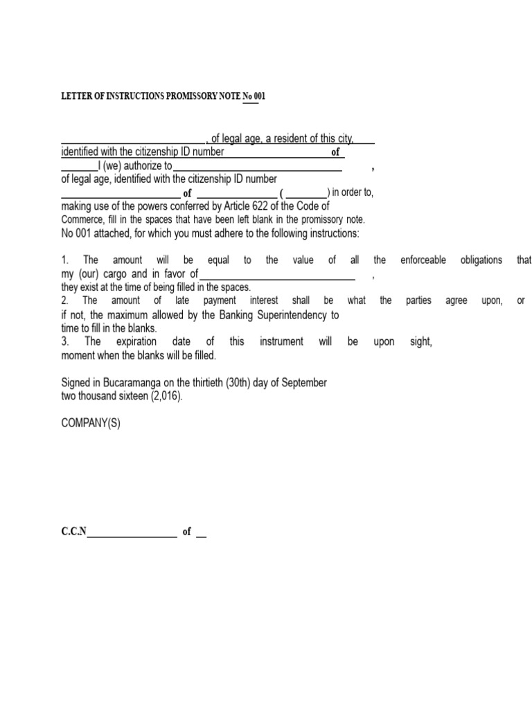 Model Promissory Note and Minute Document For Money Loan | PDF ...