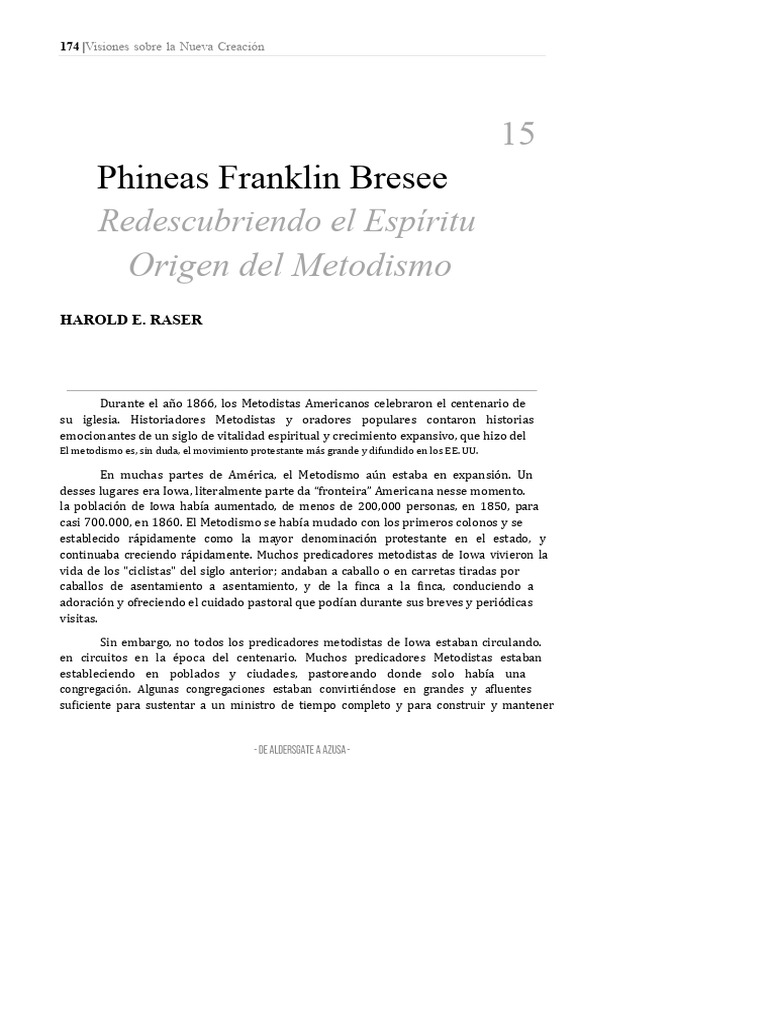 Phineas Bresee: Liderazgo Metodista en Iowa | PDF | metodismo ...