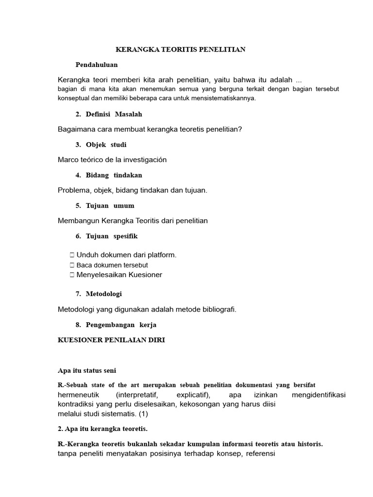 Cara Menyusun Kerangka Teoritis Penelitian | PDF