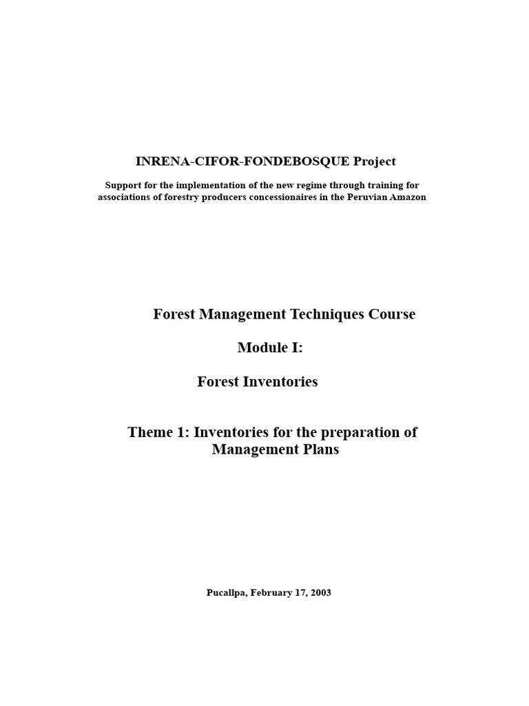 Forest Inventory Document | PDF | Coefficient Of Variation | Sampling ...