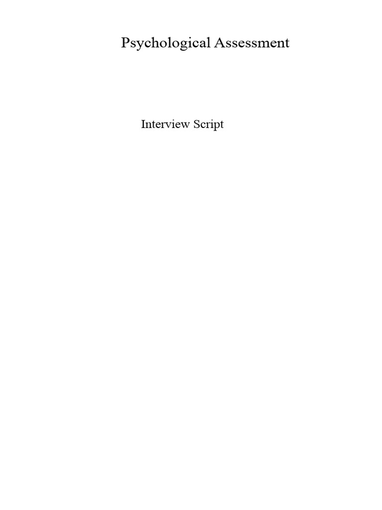 Psychological Interview Script Model | PDF | Emotions | Hallucination