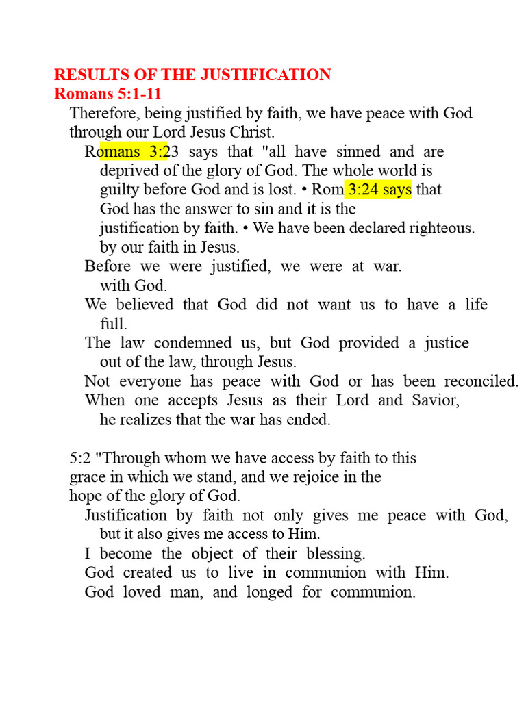 Justification by Faith Explained | PDF | Justification (Theology ...