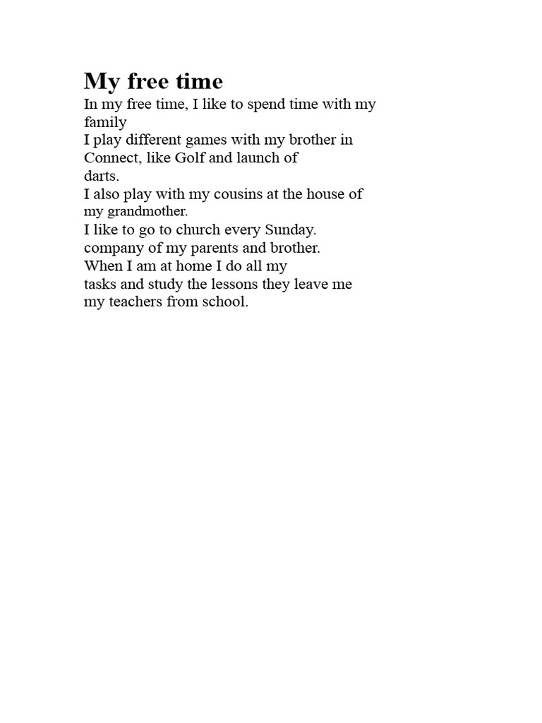 My Free Time | PDF