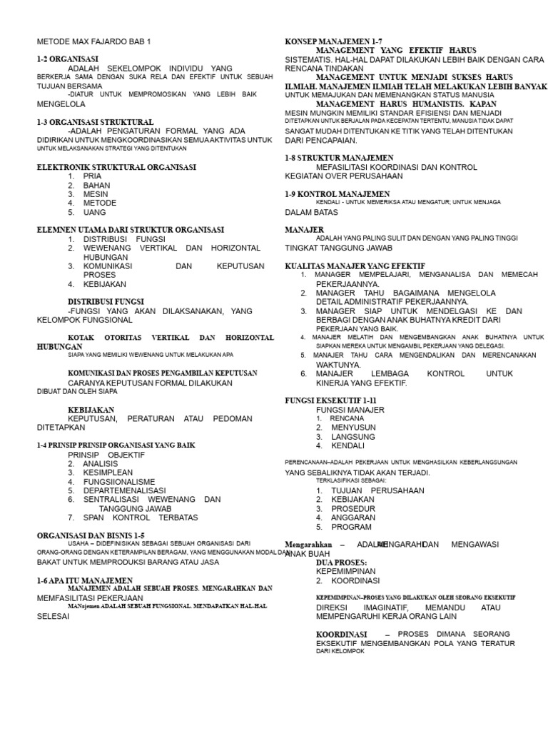 Metode Max Fajardo Bab 1 | PDF