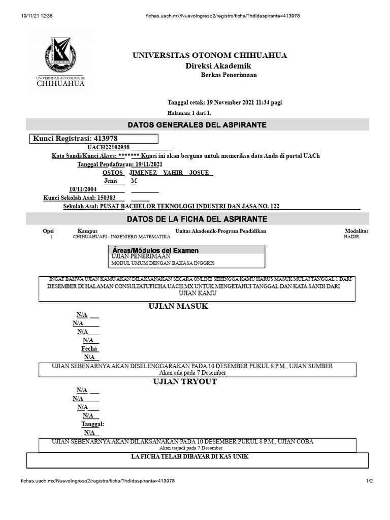 Fichas Uach MX | PDF