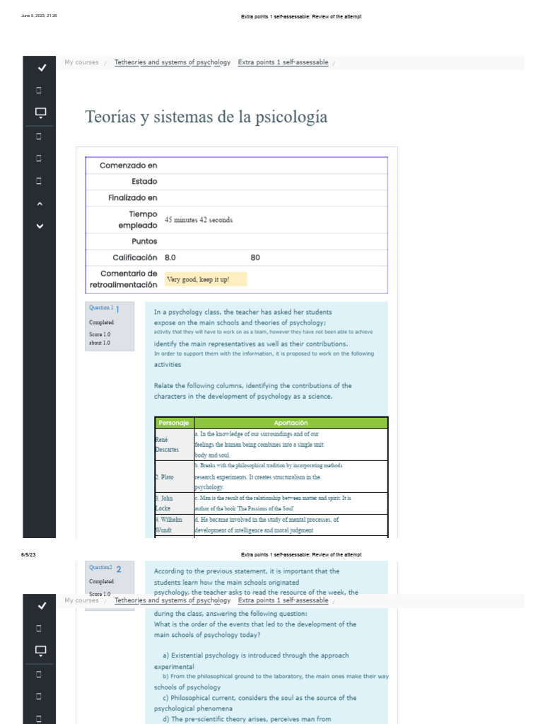 Extra Points 1 Self-Assessable - Review of The Attempt | PDF | Psychology | Cognition
