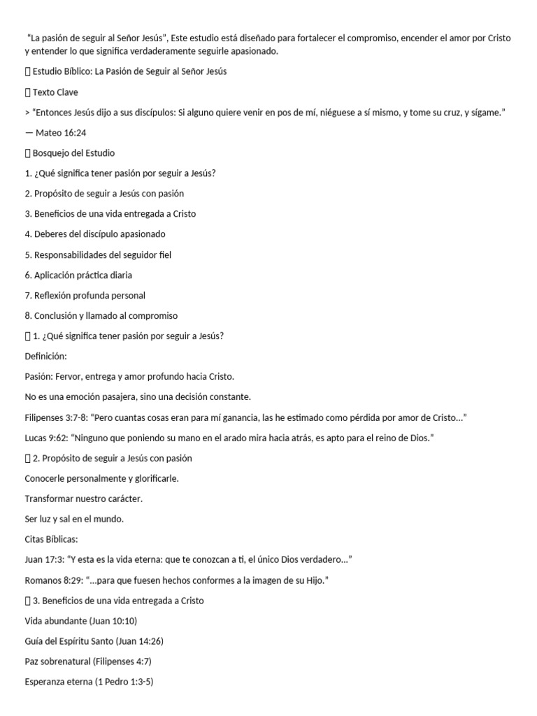 Pasión por Seguir a Jesús: Estudio Bíblico | PDF | Cristo (título) | Jesús