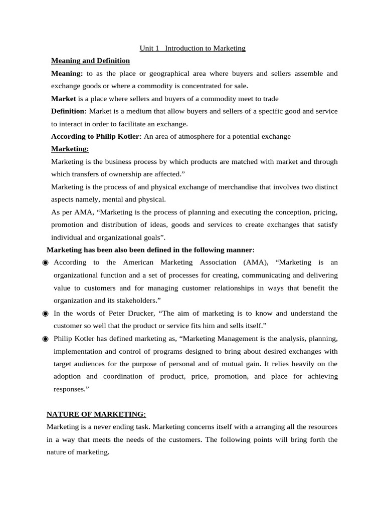 Introduction to Marketing Concepts | PDF | Marketing | Sales