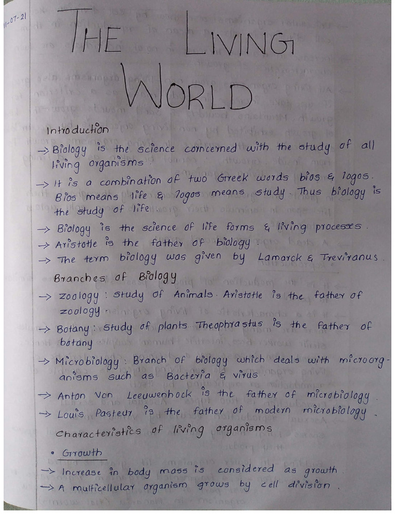 The Living World Part 1 | PDF