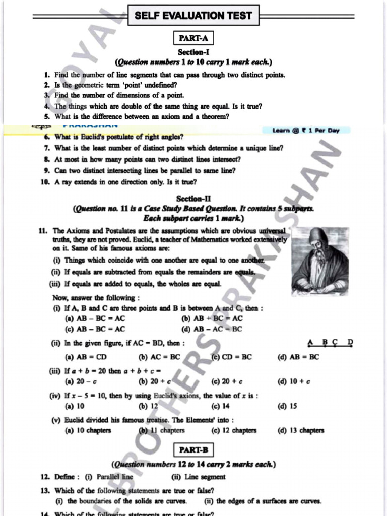 Geometry Self-Evaluation Test | PDF | Euclid | Geometry