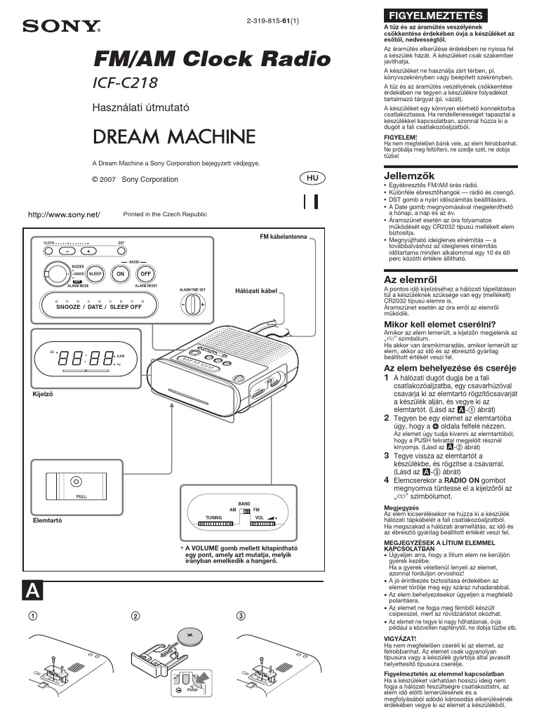 Sony Óra Icf c218 | PDF
