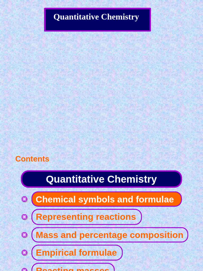 Quantitative Chemistry: Formulas & Reactions | PDF | Magnesium | Chloride