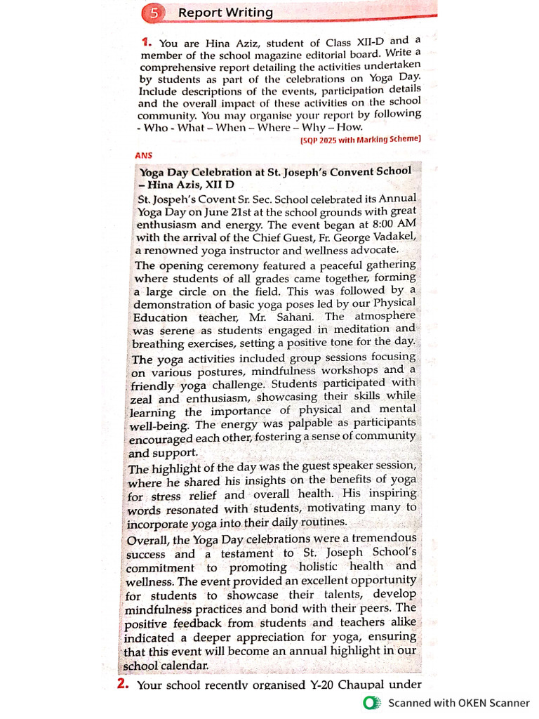 Report Writing Grade XII | PDF