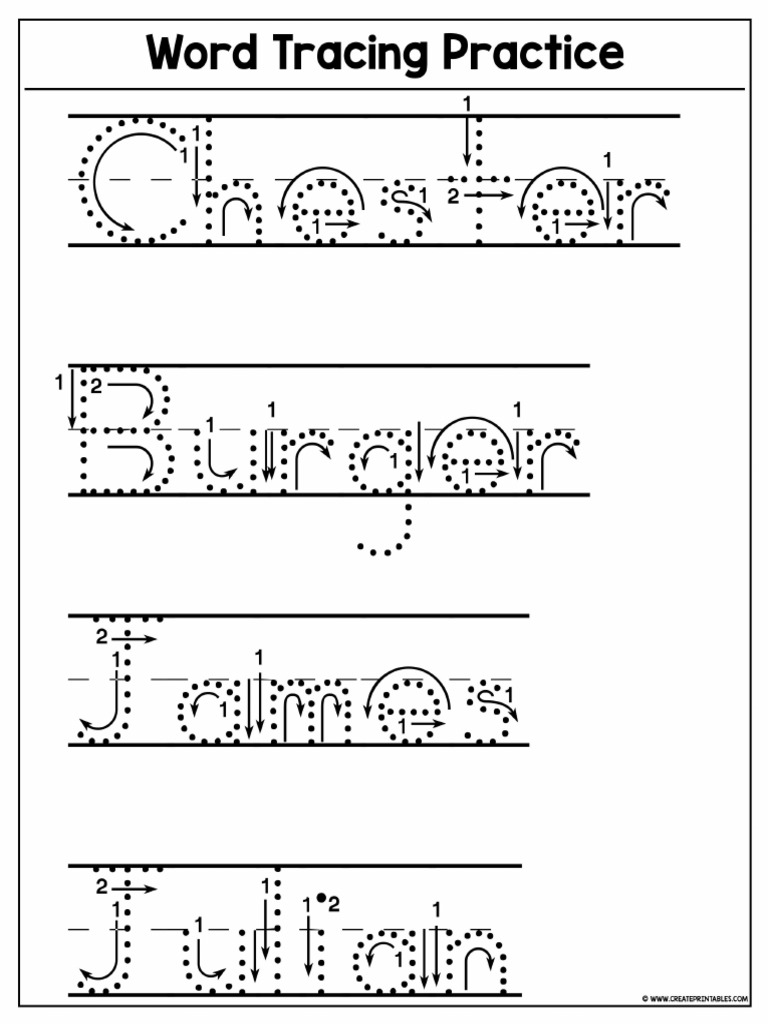 Word Tracing Practice 28F5 D7B3 1504 | PDF