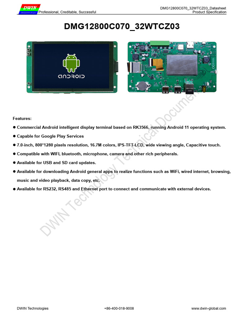 Dashboard Datasheet | PDF | Android (Operating System) | Usb