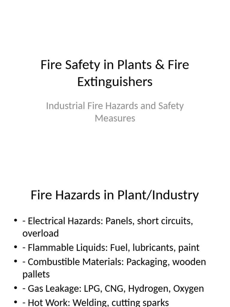 Plant Fire Safety Presentation | PDF