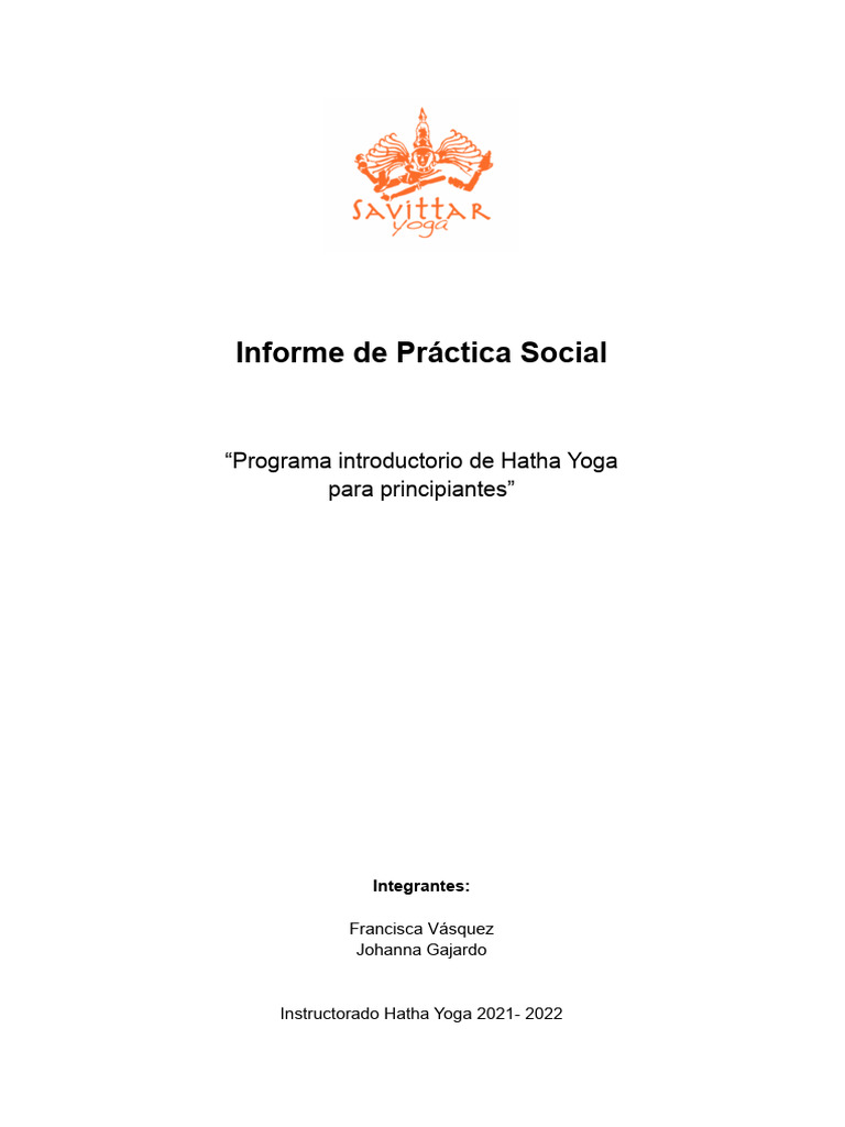 Ejemplo de Informe Social Final | PDF | Asana | Yoga