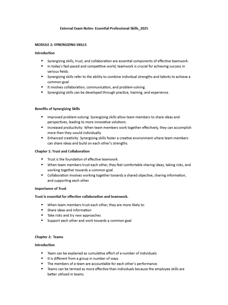 Eps Module 2 Reading Notes | PDF | Body Language | Nonverbal Communication