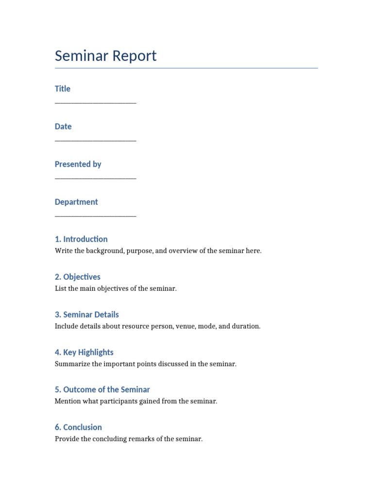 Seminar Report Format | PDF