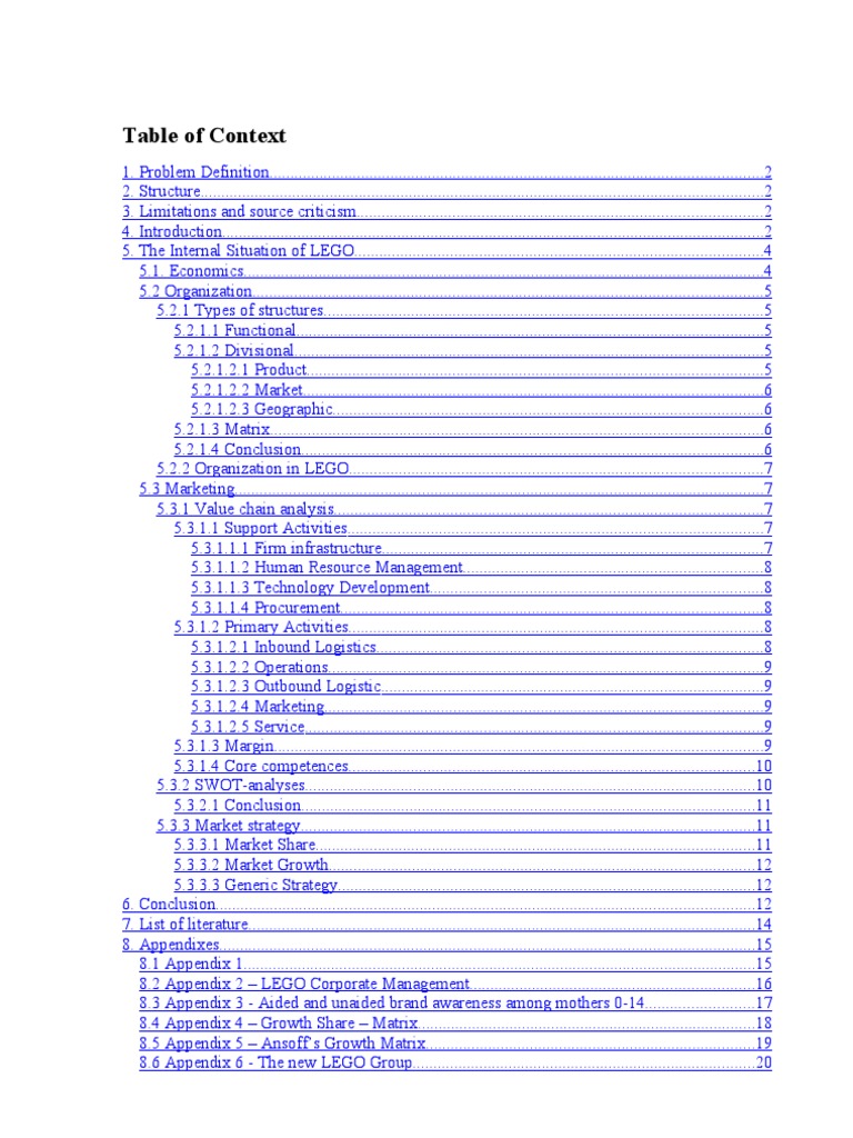 LEGO Report | PDF | Organizational Structure | Financial Ratio