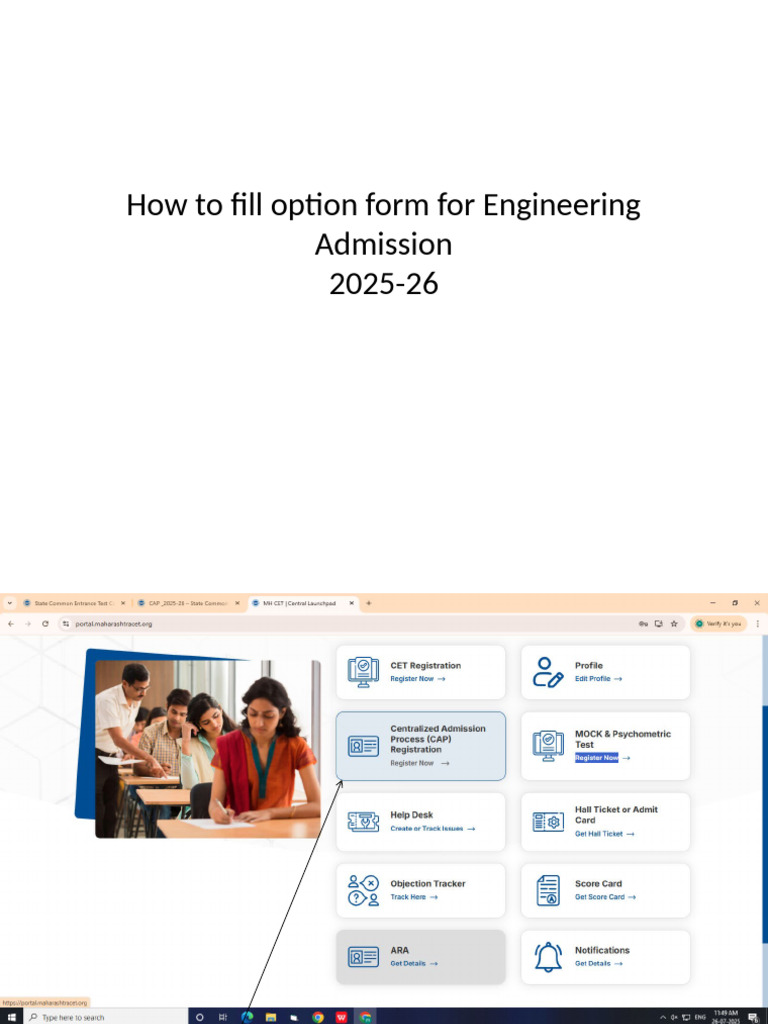 How to fill option form for Engineering Admission | PDF