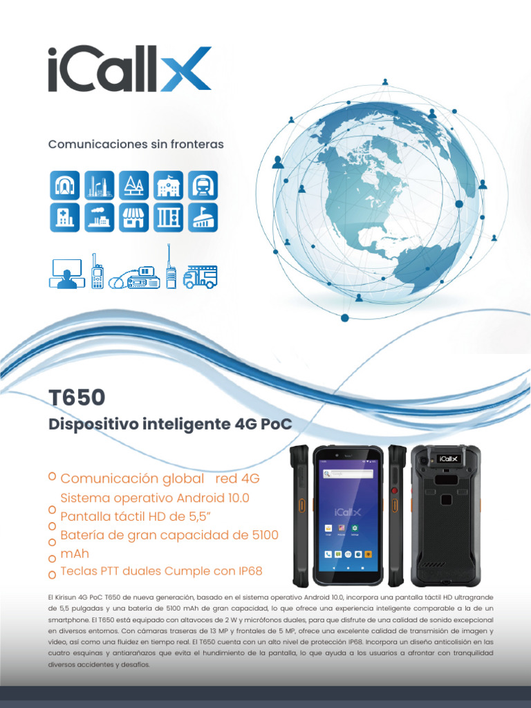 Dispositivo 4G PoC T650: Resistente y Potente | PDF | Ingeniería ...