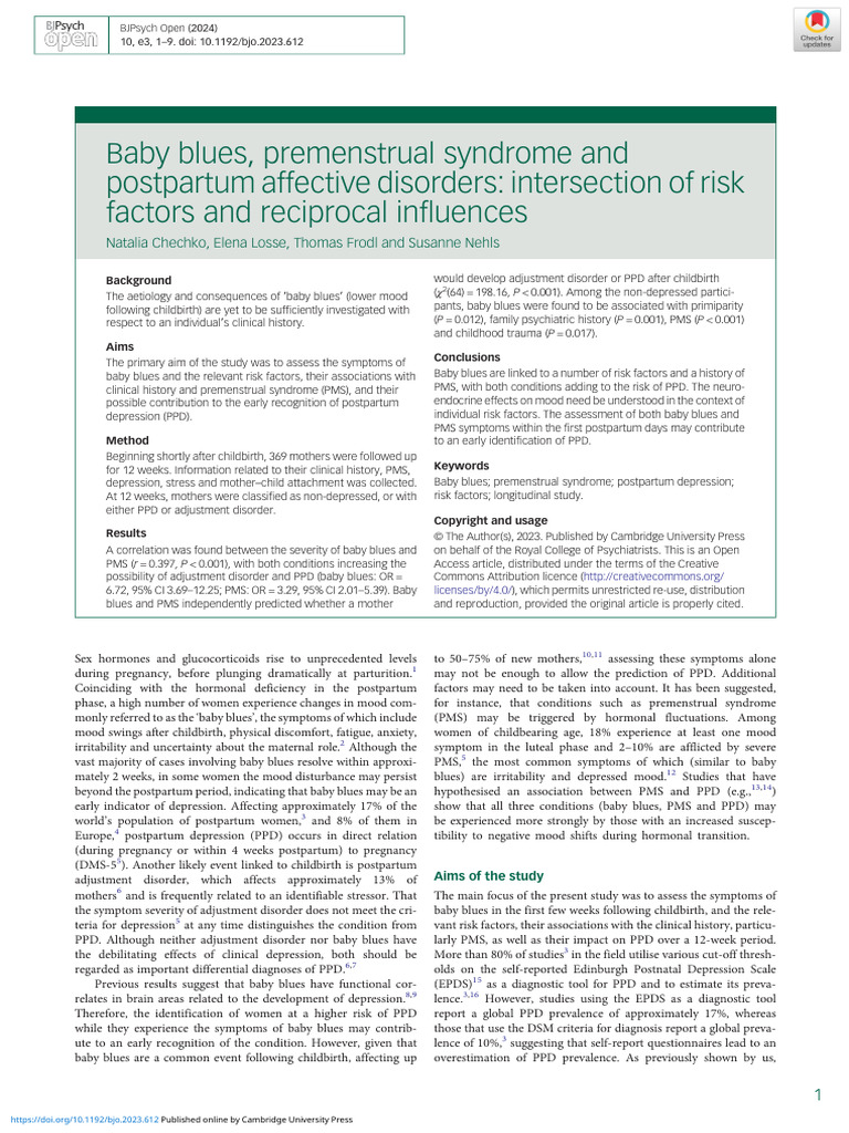 Baby Blues Premenstrual Syndrome and Postpartum Affective Disorders ...